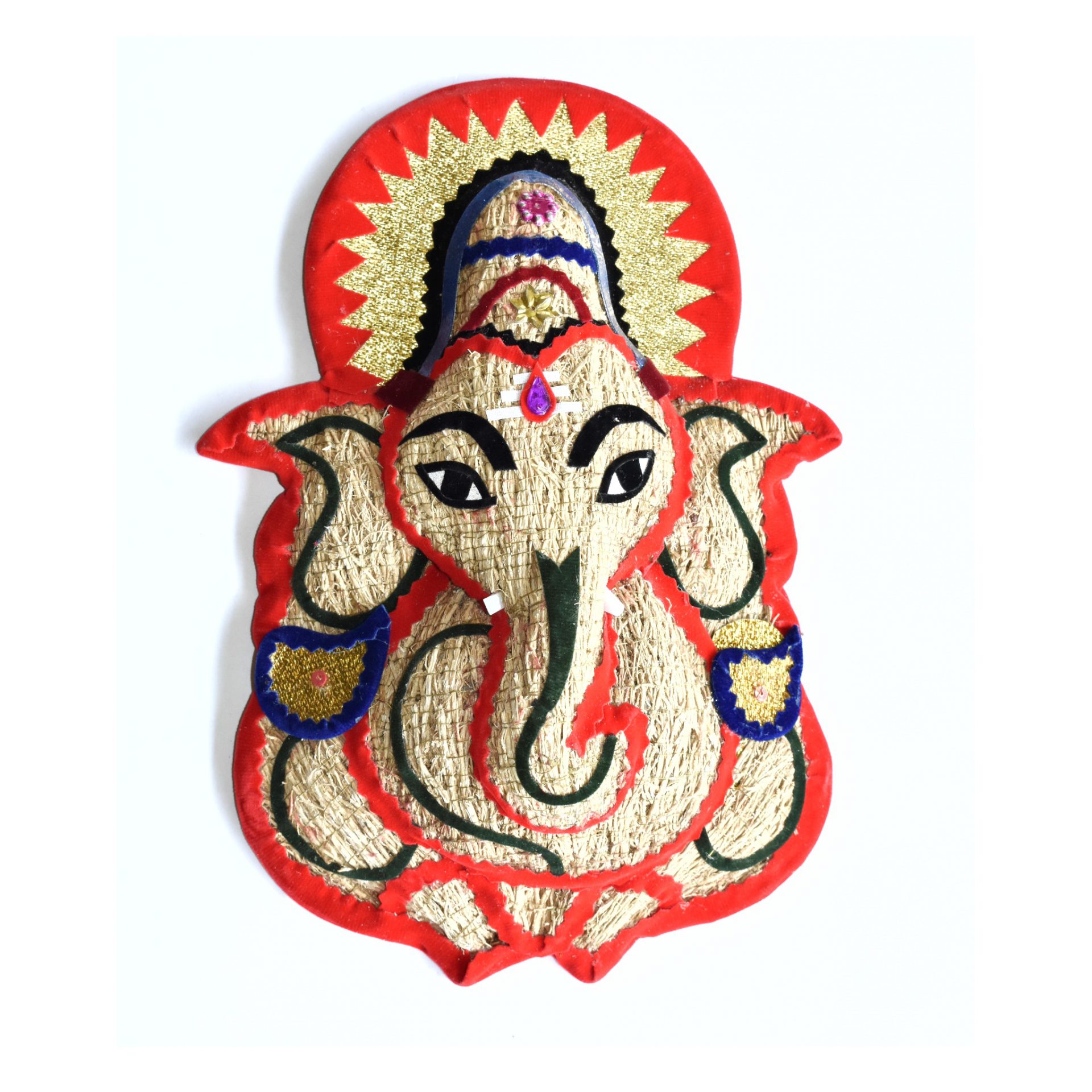 Buy Lord Ganesh wall hanging made of Ramacham Grass | Trogons