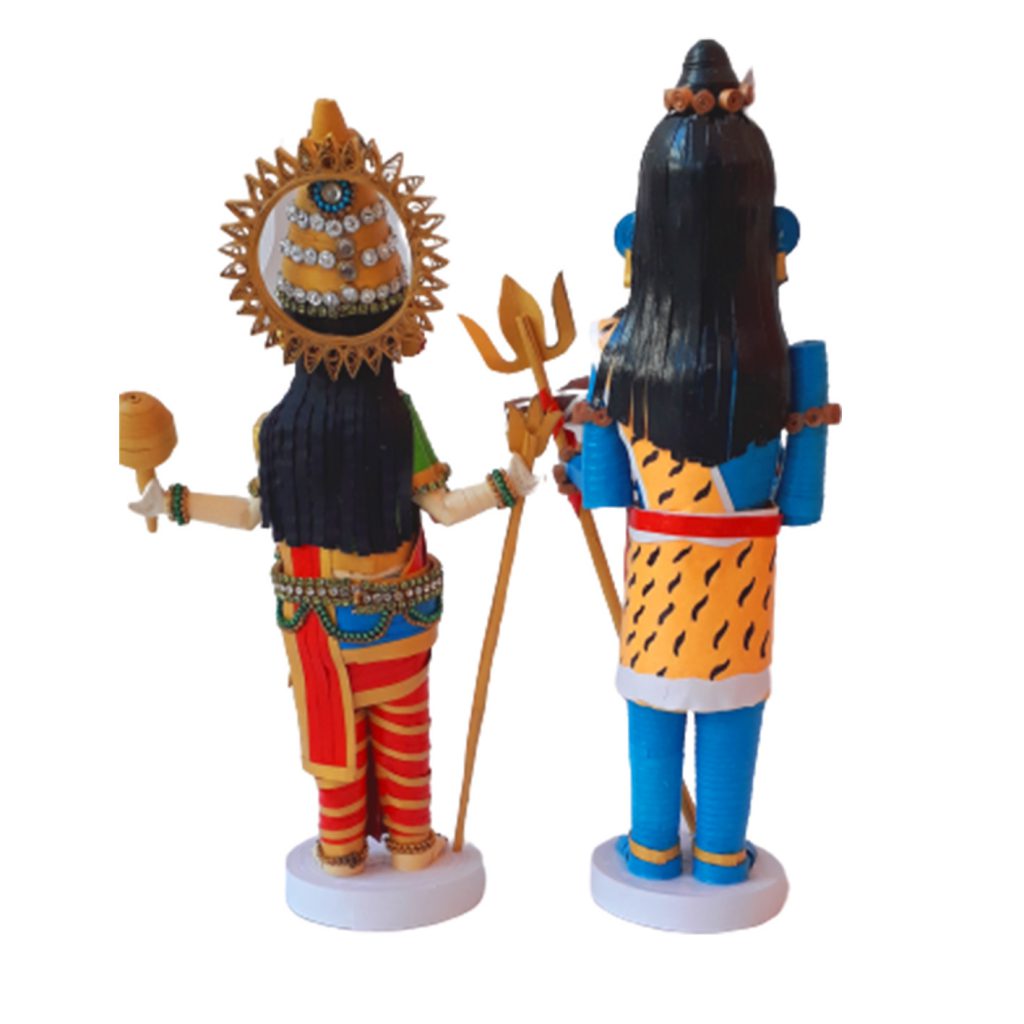 Buy Paper quilling Shiva and Parvathy set Online | Trogons .com